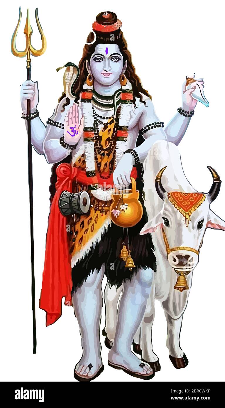 maha shivaratri lord god hinduism ox animal spiritual illustration ...