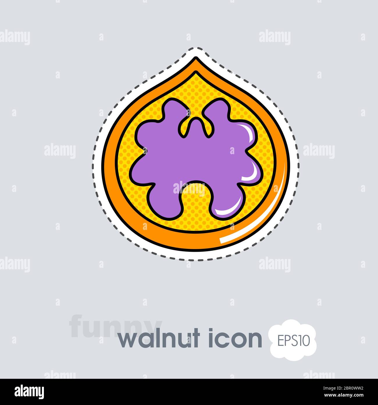 Walnut icon. Walnut fruit sign. Vector illustration for food apps and ...