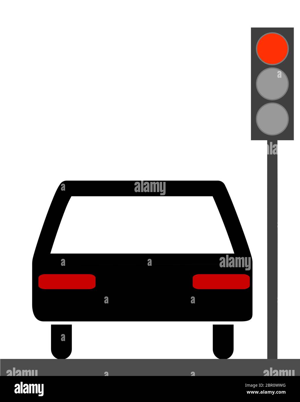 Auto an roter Ampel Stock Photo - Alamy