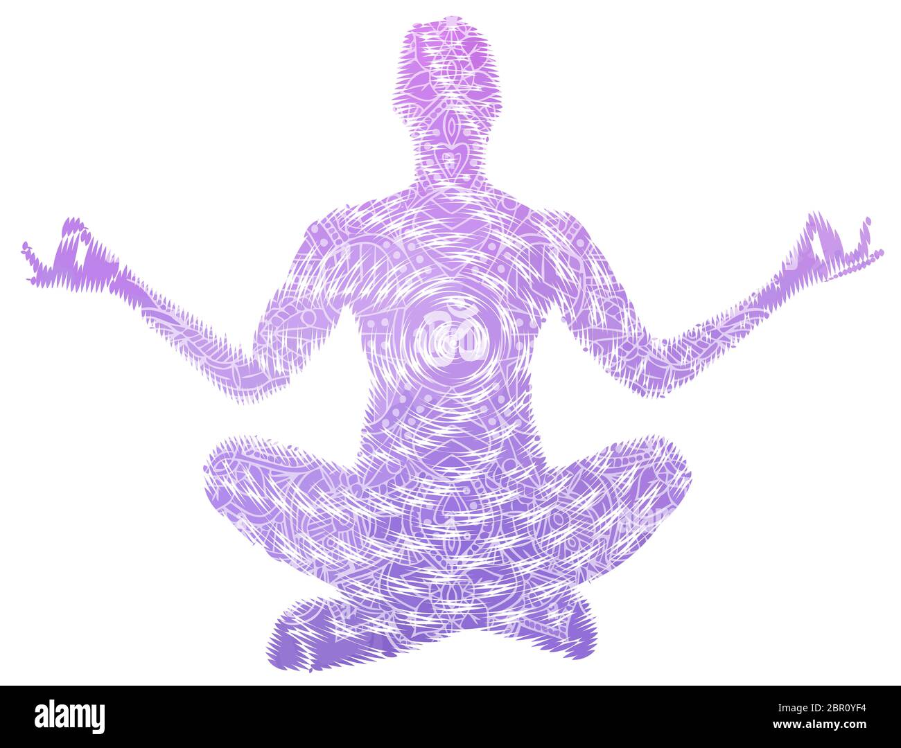 yoga relax purple universe energy meditation illustration Stock Photo ...
