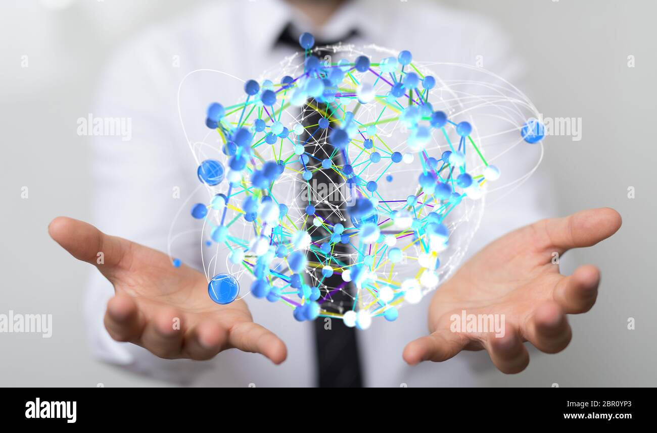 network interface in hand digital Stock Photo - Alamy