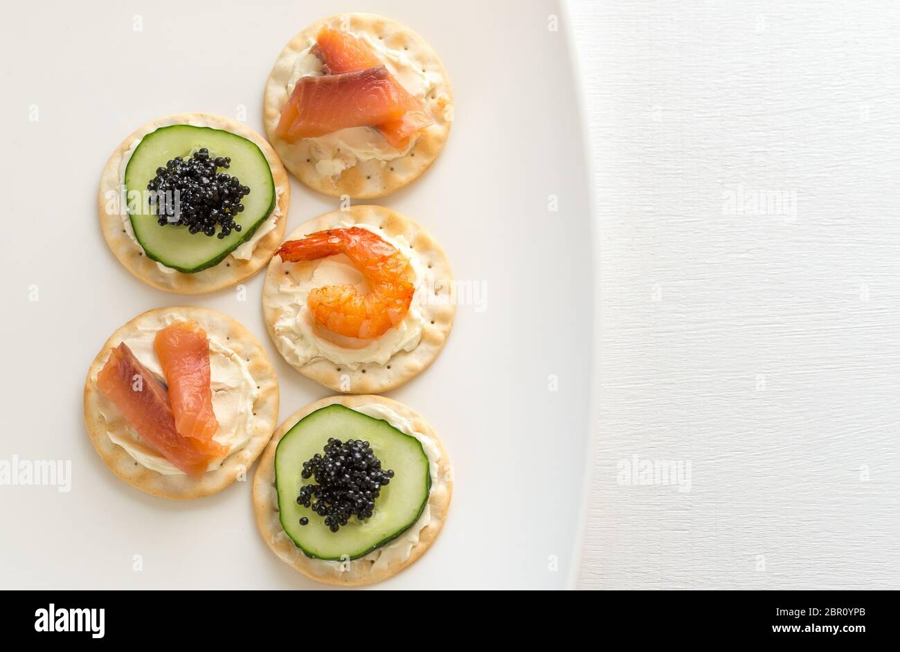 Canape with seafood Stock Photo - Alamy