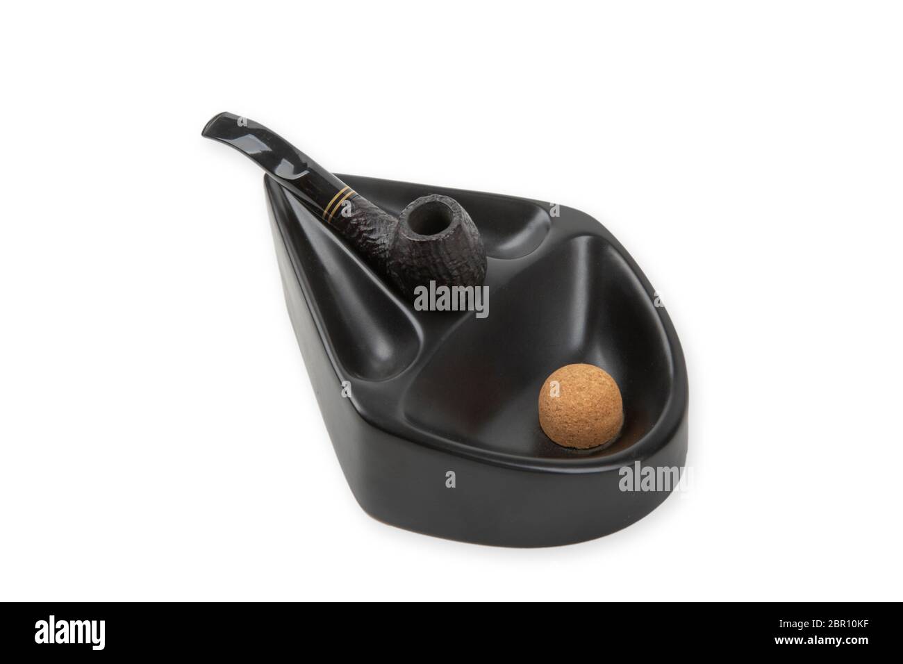 Tobacco pipe in ashtray isolated on white background Stock Photo - Alamy