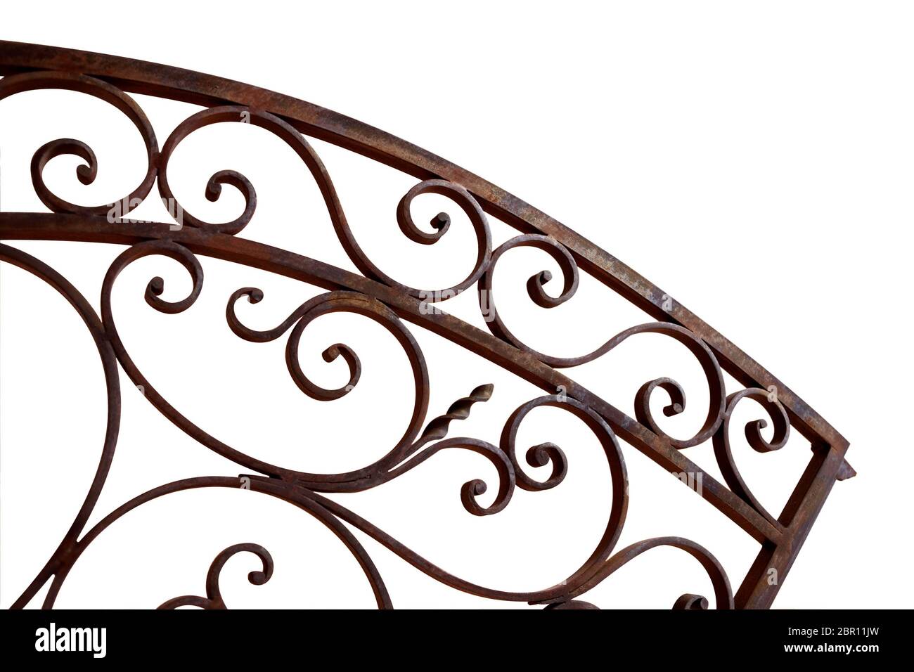Rustic and weathered wrought iron gate on a white background Stock ...