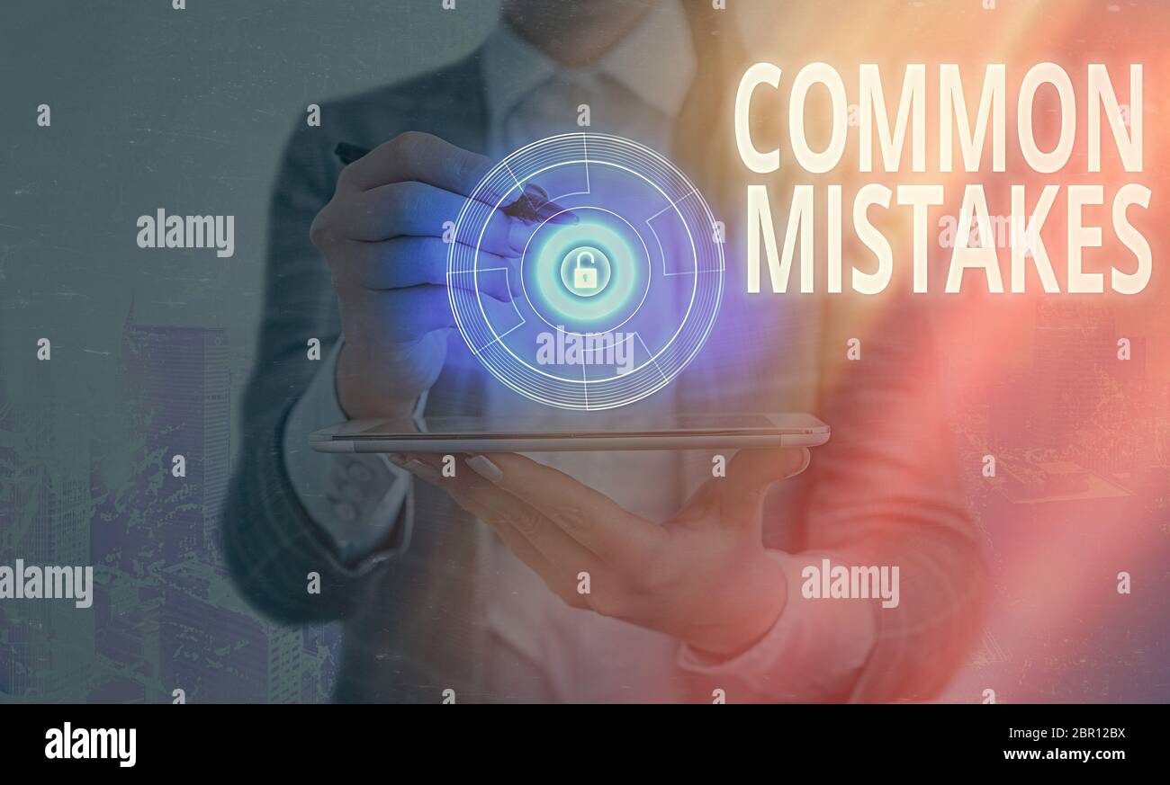 Word writing text Common Mistakes. Business photo showcasing actions ...