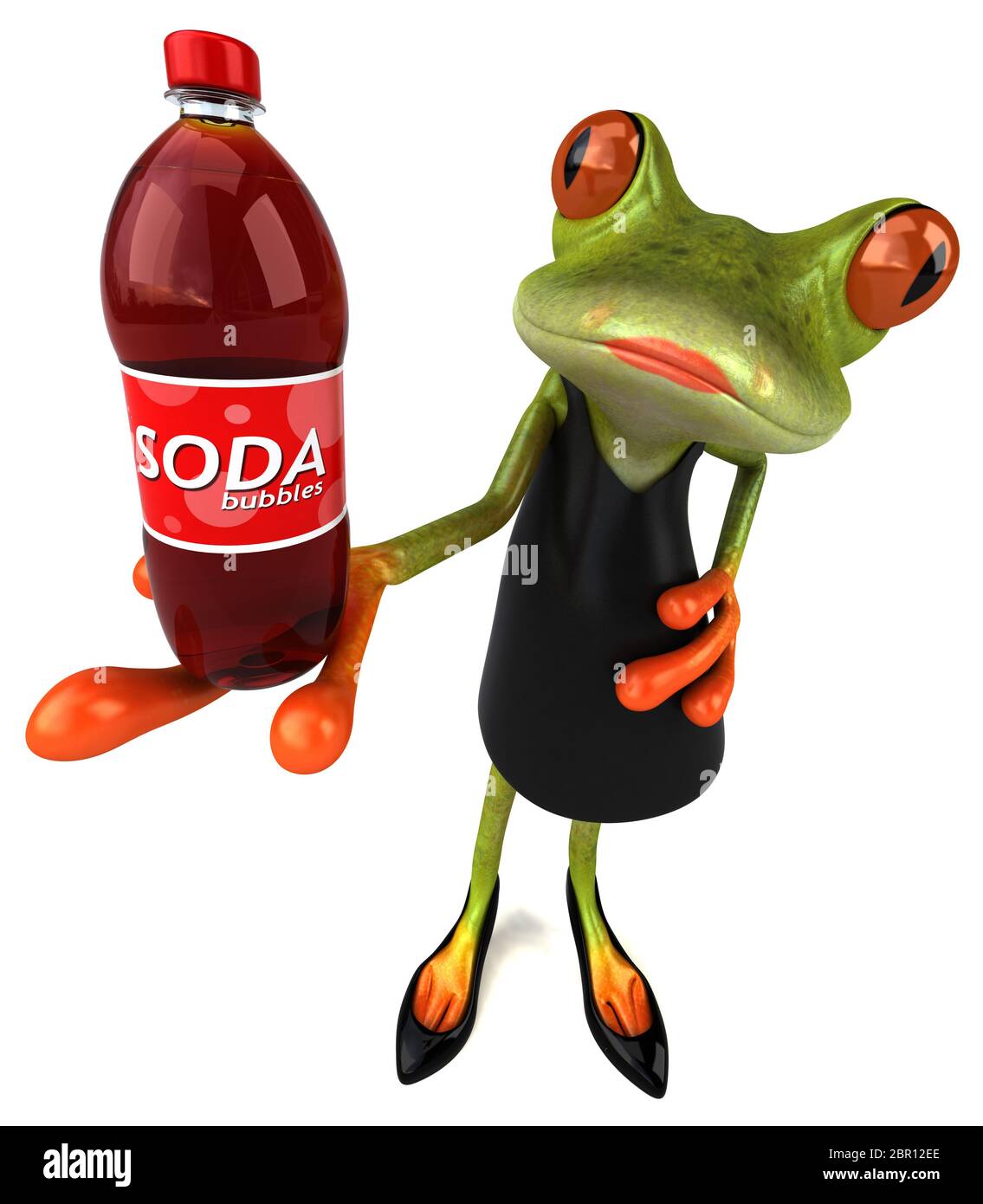 Fun frog - 3D Illustration Stock Photo - Alamy