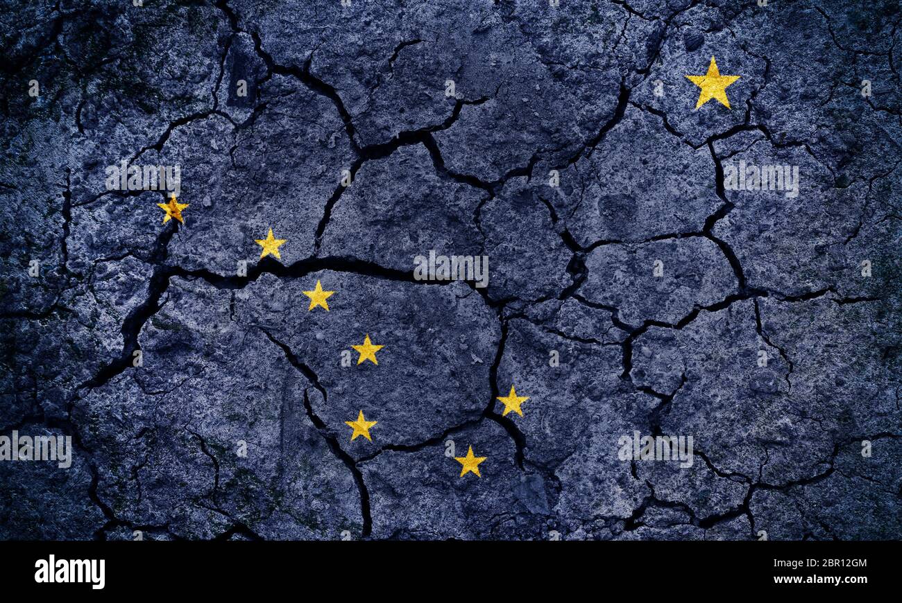 State of Alaska flag, U.S. state, on dry earth ground texture ...