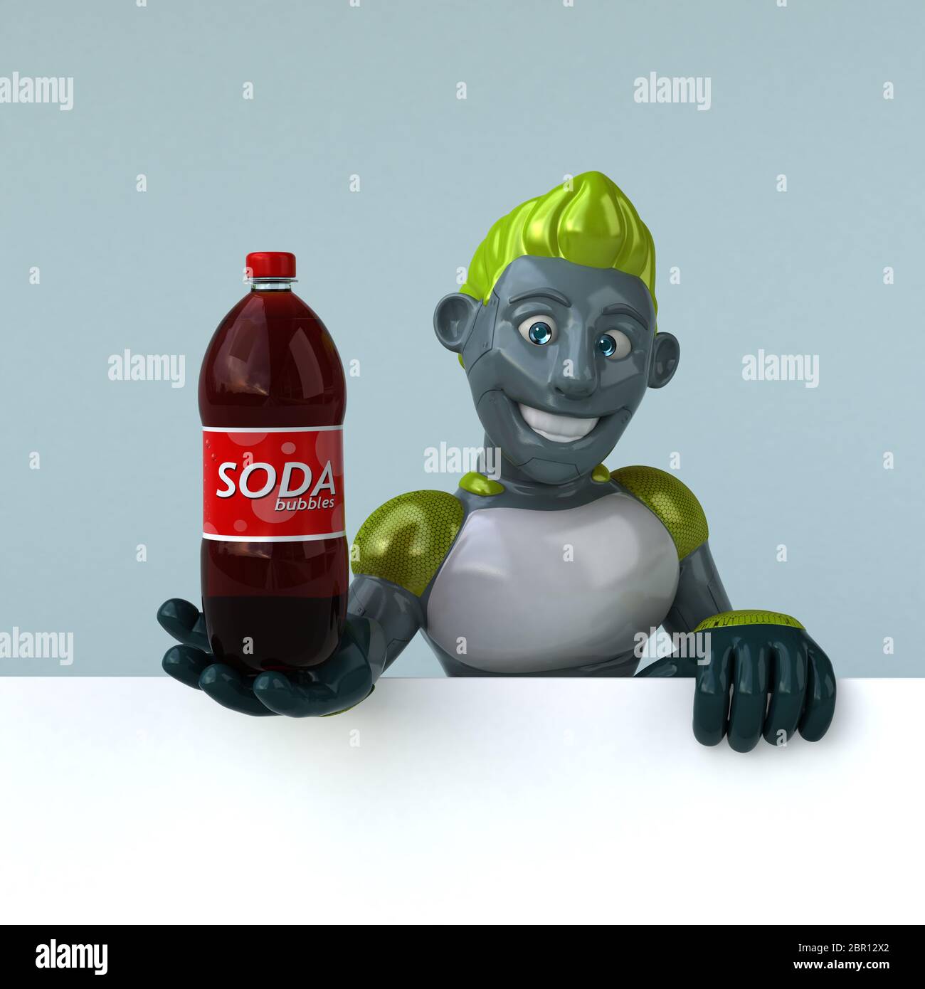 Green Robot - 3D Illustration Stock Photo - Alamy