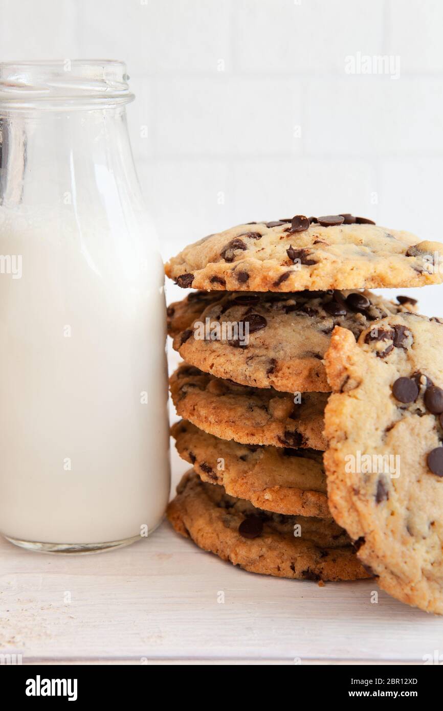 Delicious chocolate chip cookies with lots of chocolate Stock Photo - Alamy