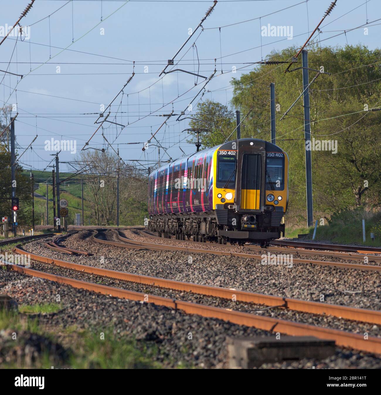 A First Transpennine Express class 350 electric train on the west coast ...