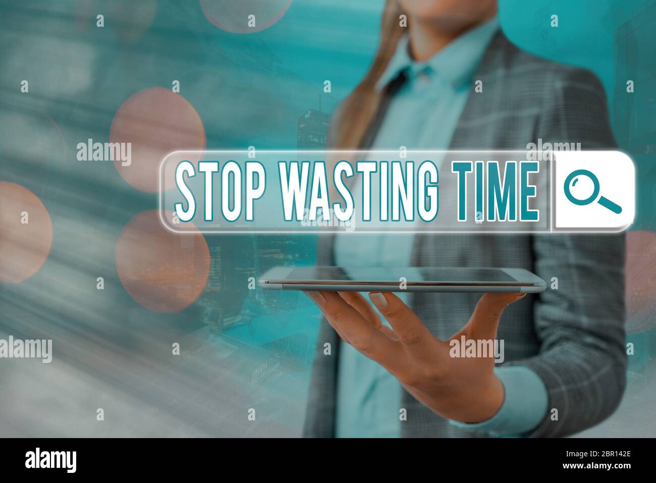 Text sign showing Stop Wasting Time. Business photo text advising an ...