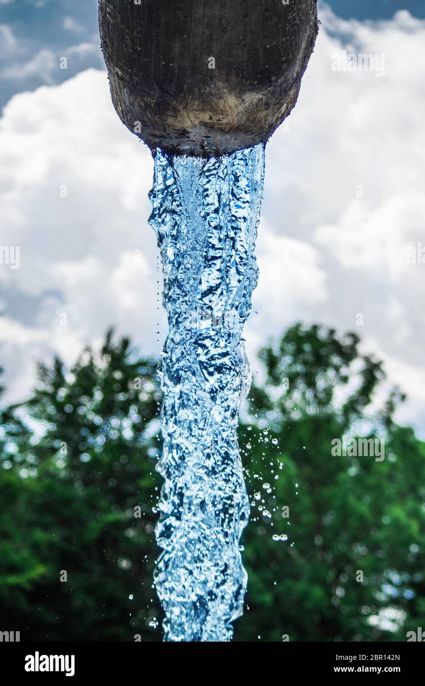 water, source of life, descends fresh and clean from the blue sky ...