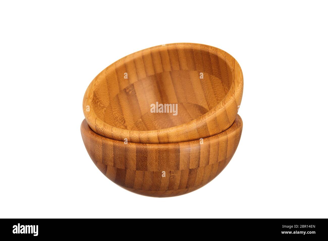 Brown wooden bowl isolated on white background Stock Photo - Alamy