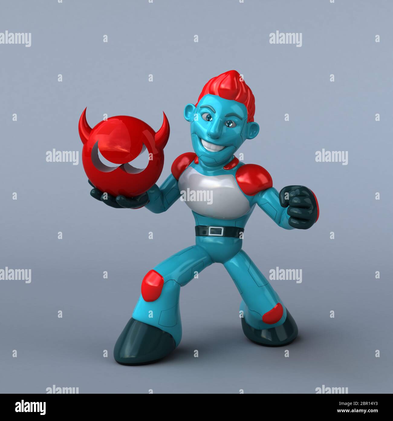 Red Robot - 3D Illustration Stock Photo - Alamy