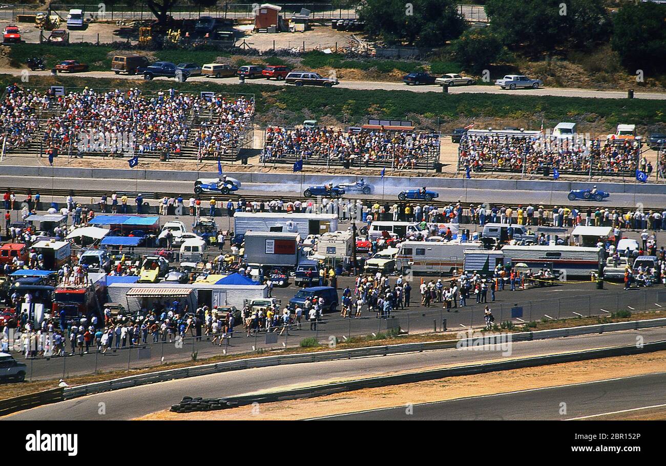 Monterey Historic Auto races at Laguna Seca race track 1986 Stock Photo ...