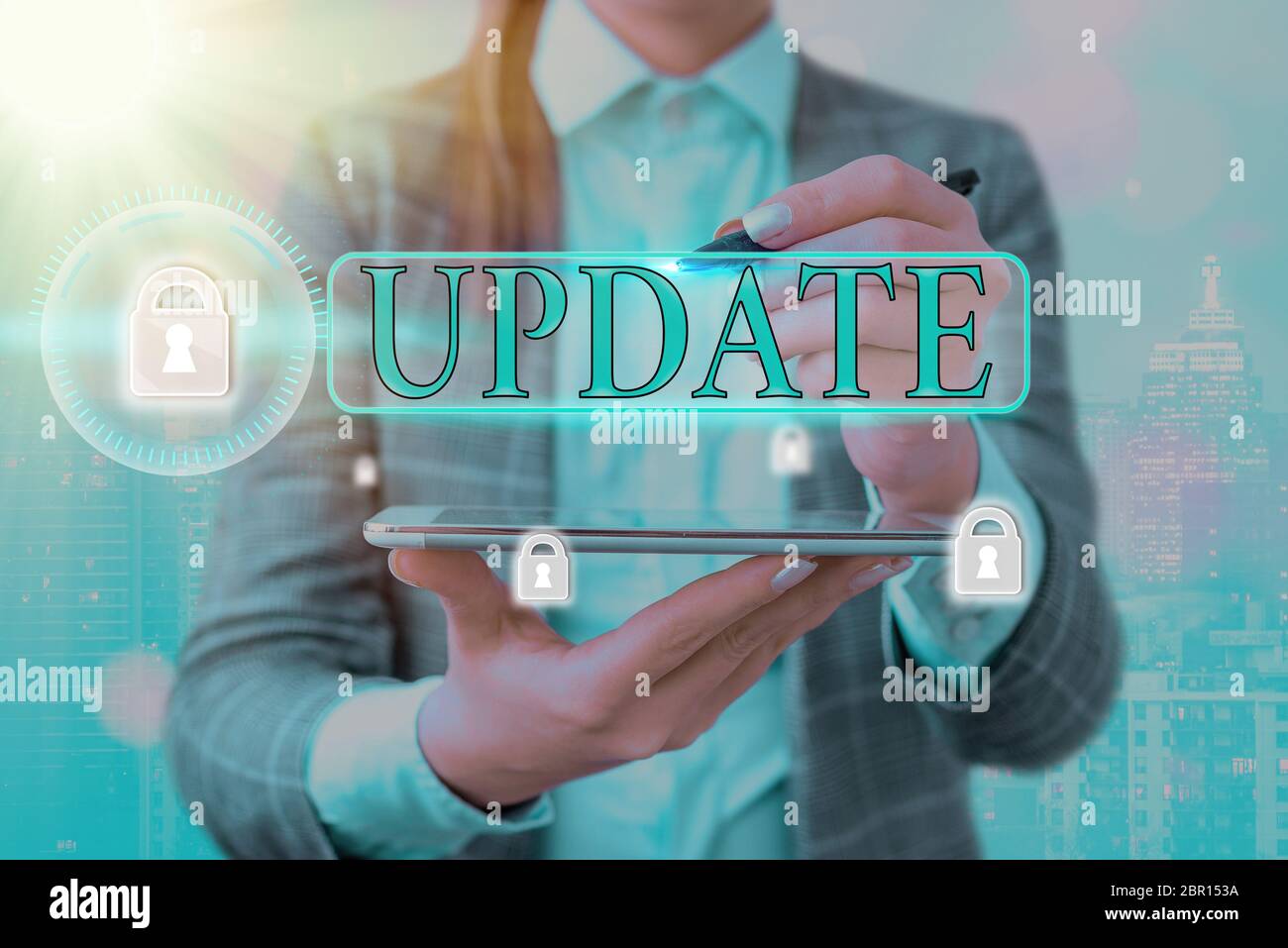 Conceptual hand writing showing Update. Concept meaning Make something more modern Adding new ...