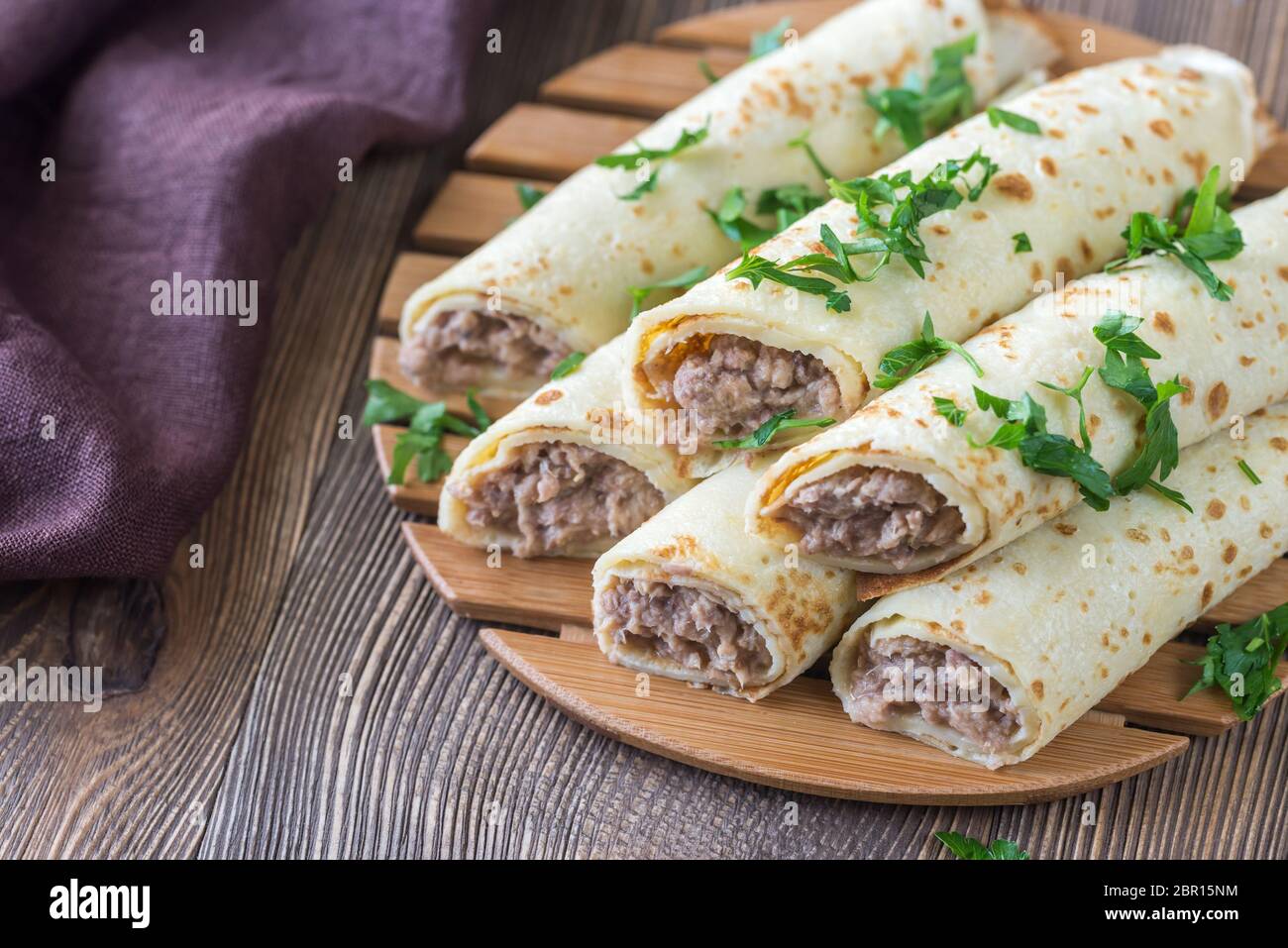 Crepes with tuna Stock Photo - Alamy