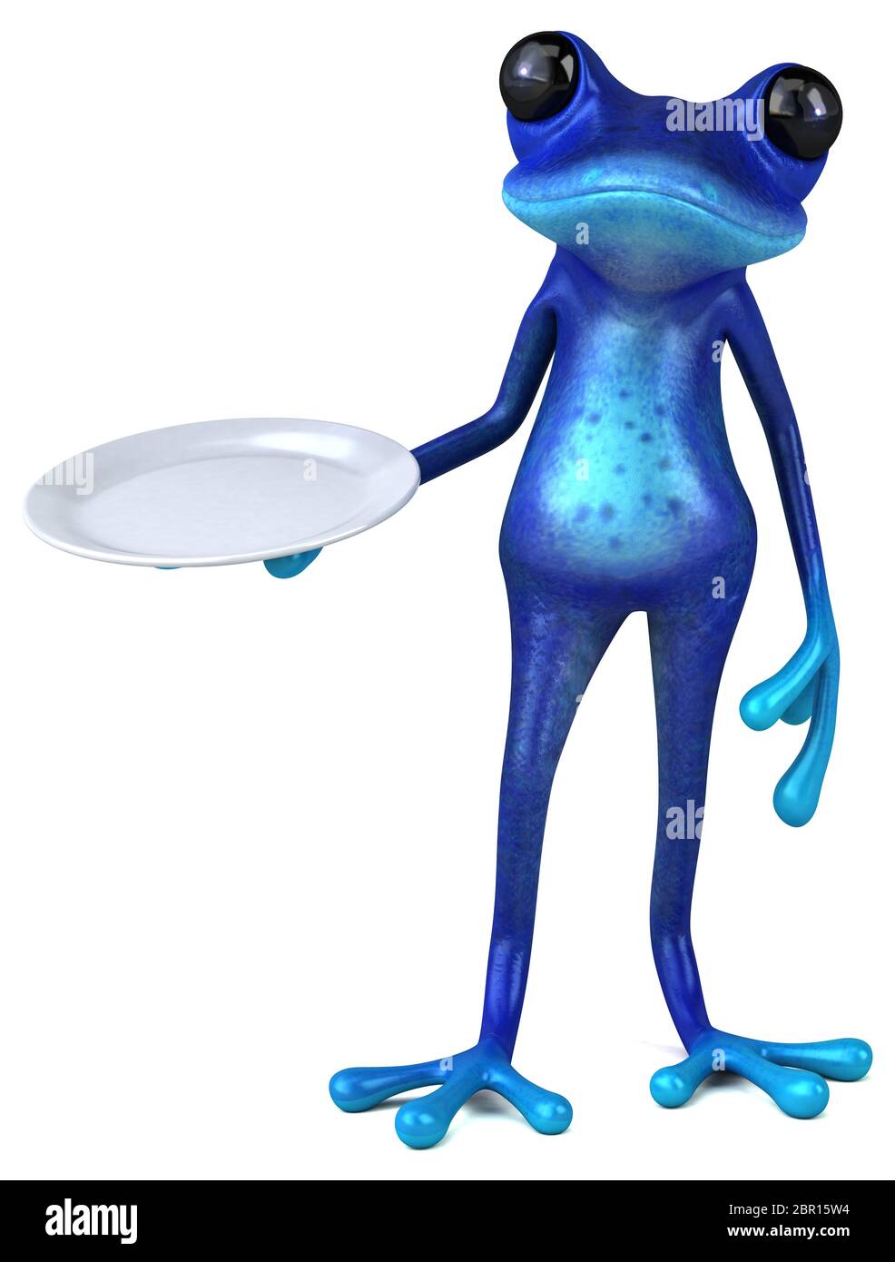 Fun blue frog - 3D Illustration Stock Photo - Alamy