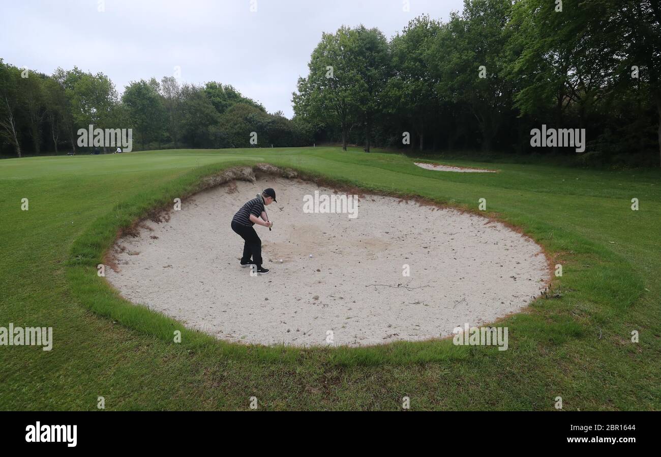 11 year old Aaron O'Reilly playing at Dunmurry Golf Club in Belfast ...