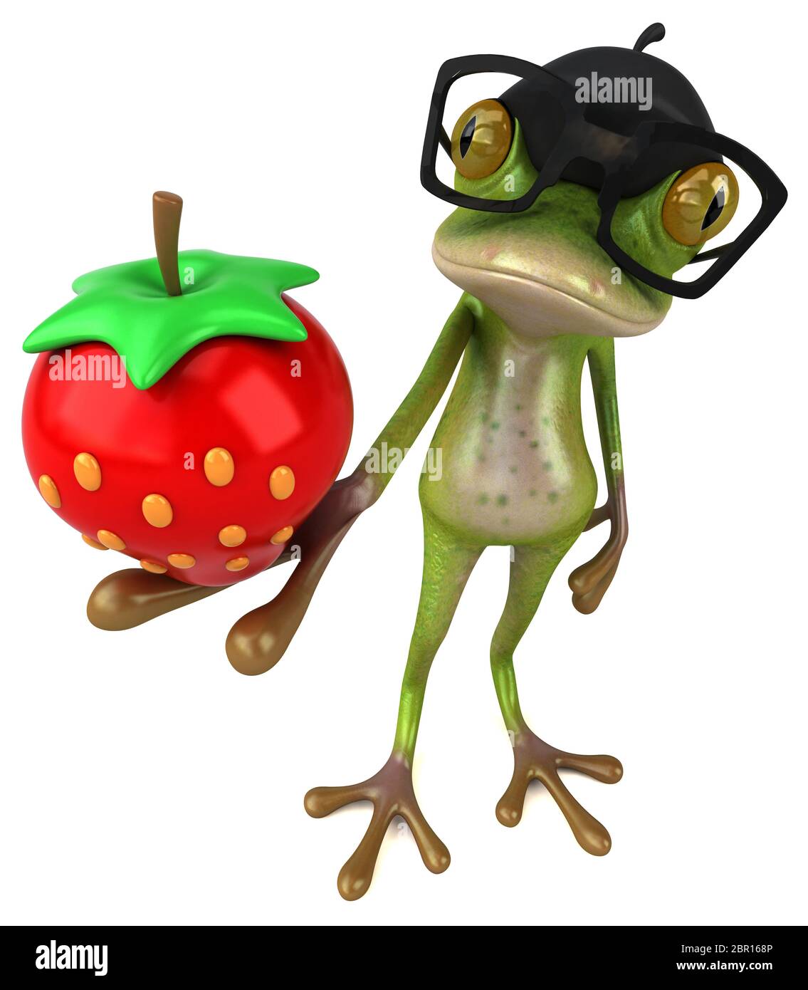 Fun french frog - 3D Illustration Stock Photo - Alamy