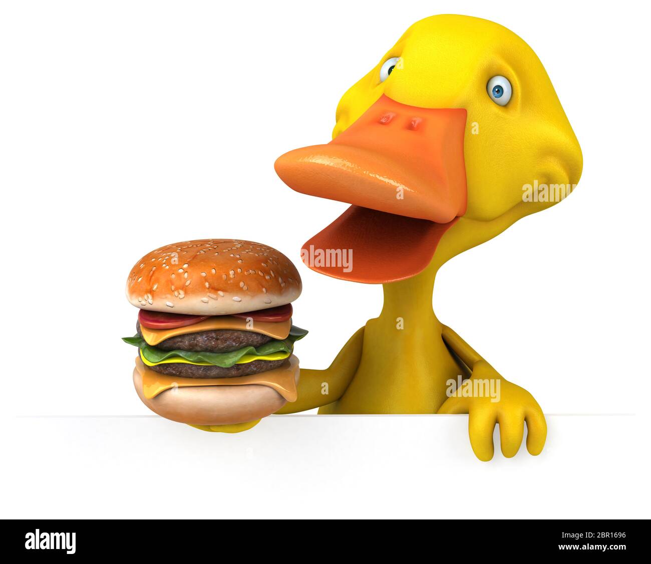 Fun duck - 3D Illustration Stock Photo - Alamy