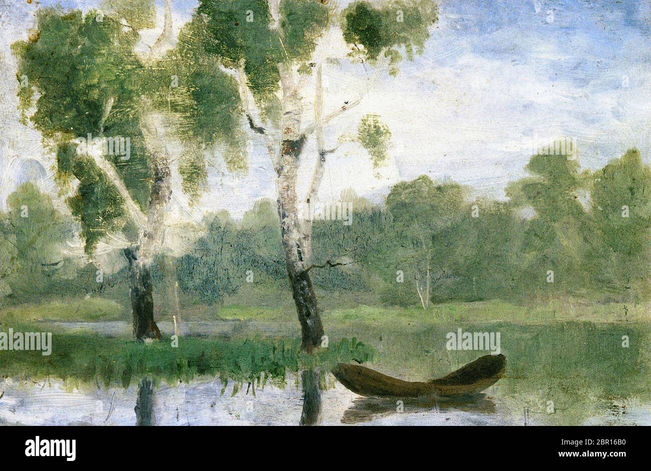 the Small Lake with lone Boat by Edvard Munch 1880. the Munch Museum in ...