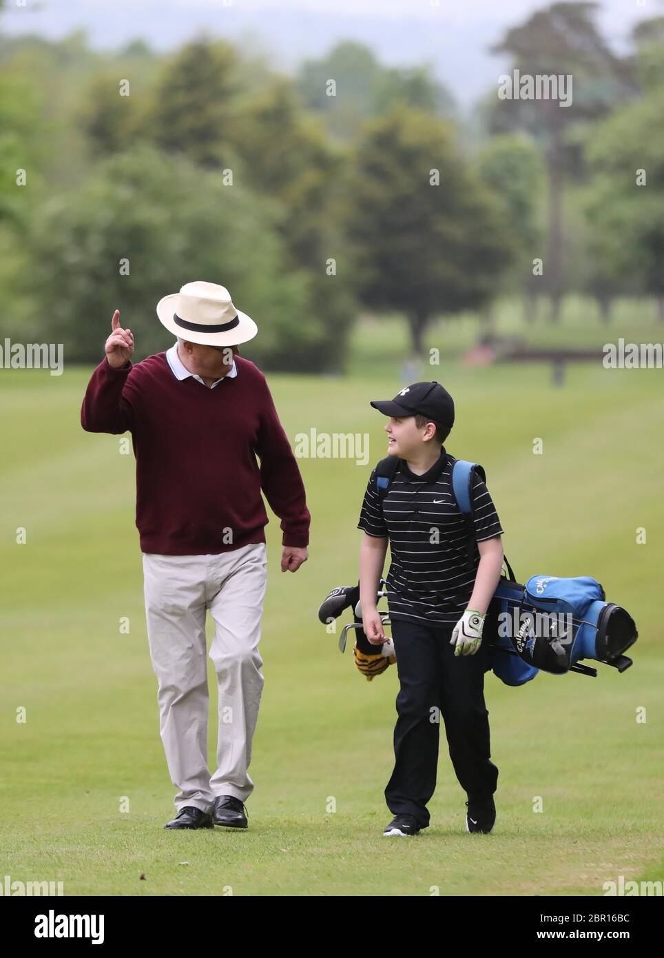 11 year old Aaron O'Reilly with his grandfather Kevin at Dunmurry Golf ...