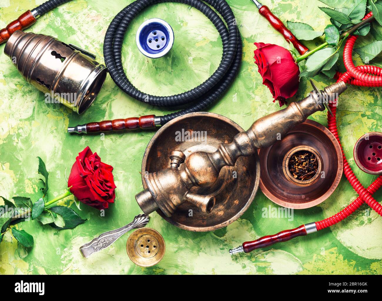 East hookah with rose aroma for relax.Shisha hookah.Hookah with flower ...