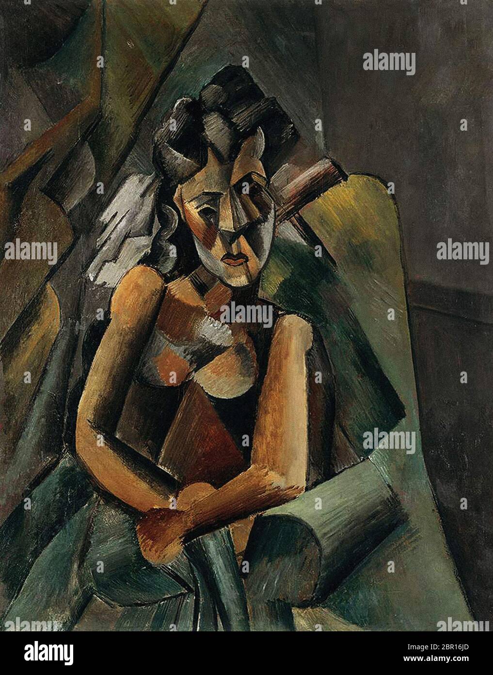 Surreal Seated Woman by Pablo Picasso 1909, Staatliche Museum in Berlin Stock Photo - Alamy