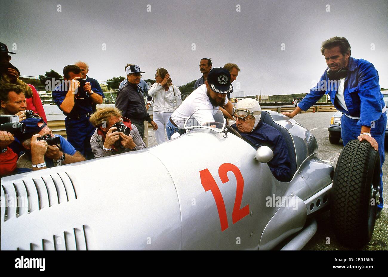 Hermann Lang in a W125 Mercedes-GP car at the Monterey Historic Auto ...