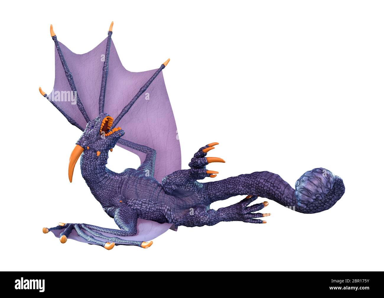 3D rendering of a blue fantasy dragon isolated on white background ...