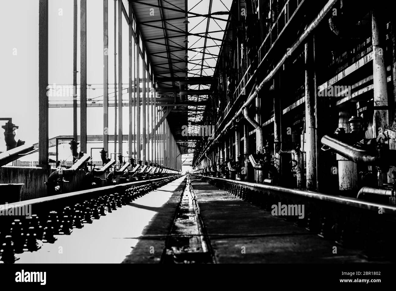 Close up industrial view,A equipment of oil refining,Oil and gas ...