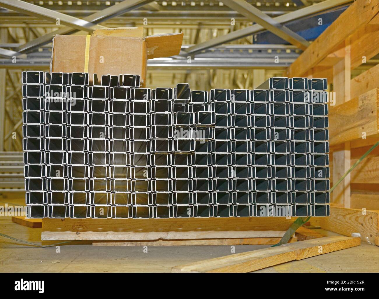 Stainless Steel Profiles Tubing Conduits for Construction Stock Photo ...