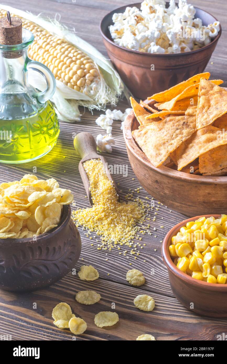 Variation of maize products Stock Photo - Alamy
