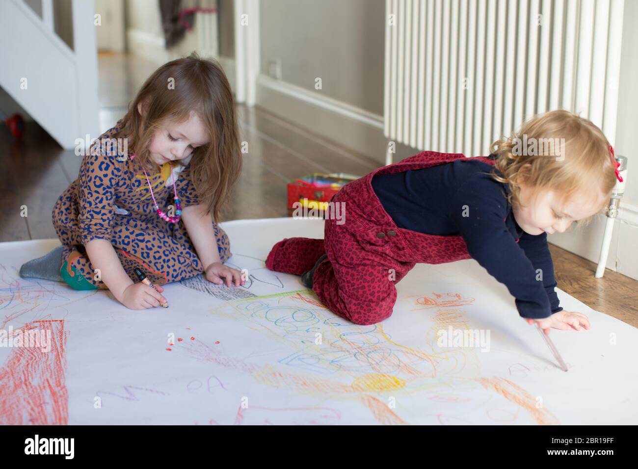 Children coloring classroom hi-res stock photography and images - Alamy
