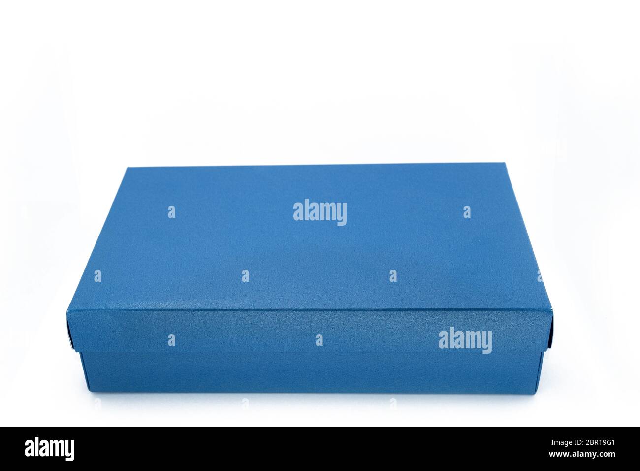 The Blue Cardboard box with lid front view isolated on white background ...