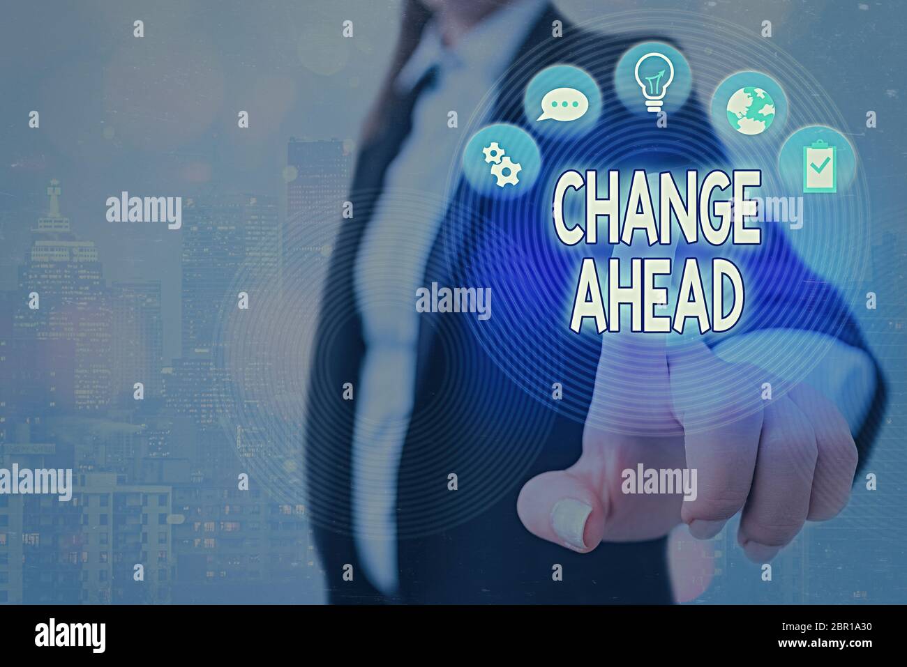 Conceptual hand writing showing Change Ahead. Concept meaning to ...