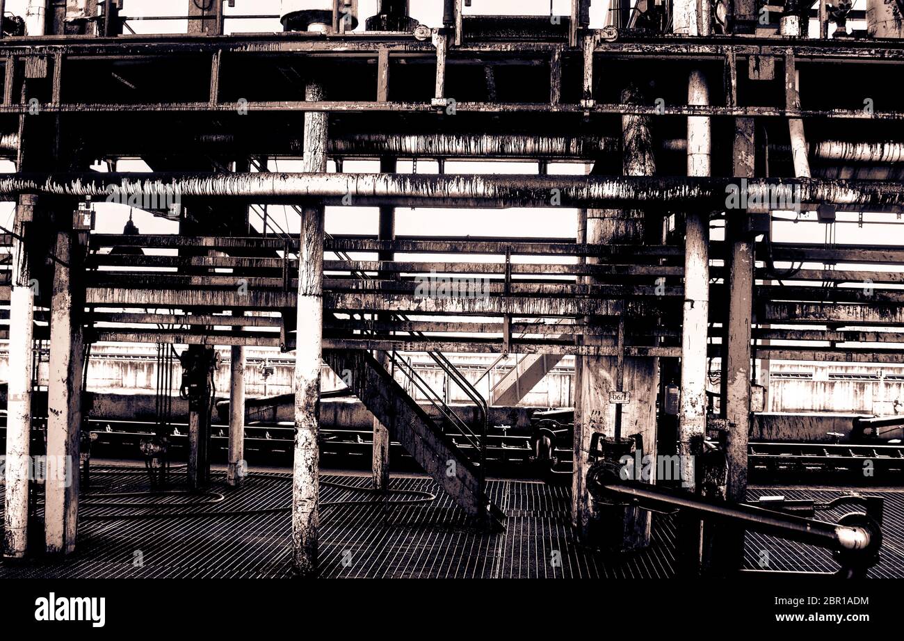 Close up industrial view,A equipment of oil refining,Oil and gas ...