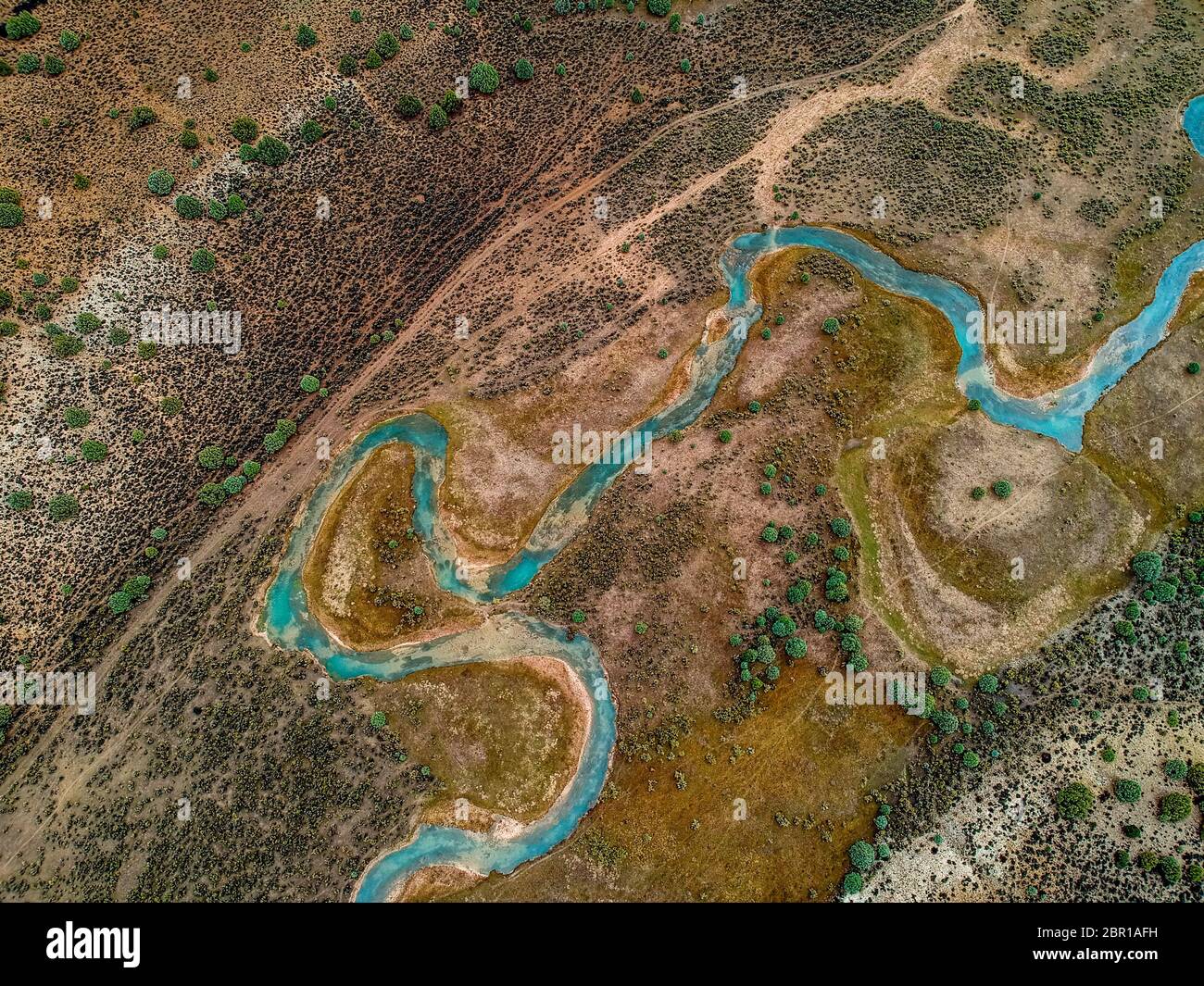 Aerial View of Sevier river in Utah Stock Photo - Alamy