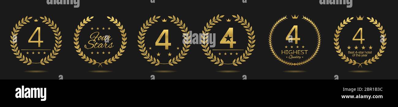 Best four stars hotel wreath labels Stock Vector Image & Art - Alamy