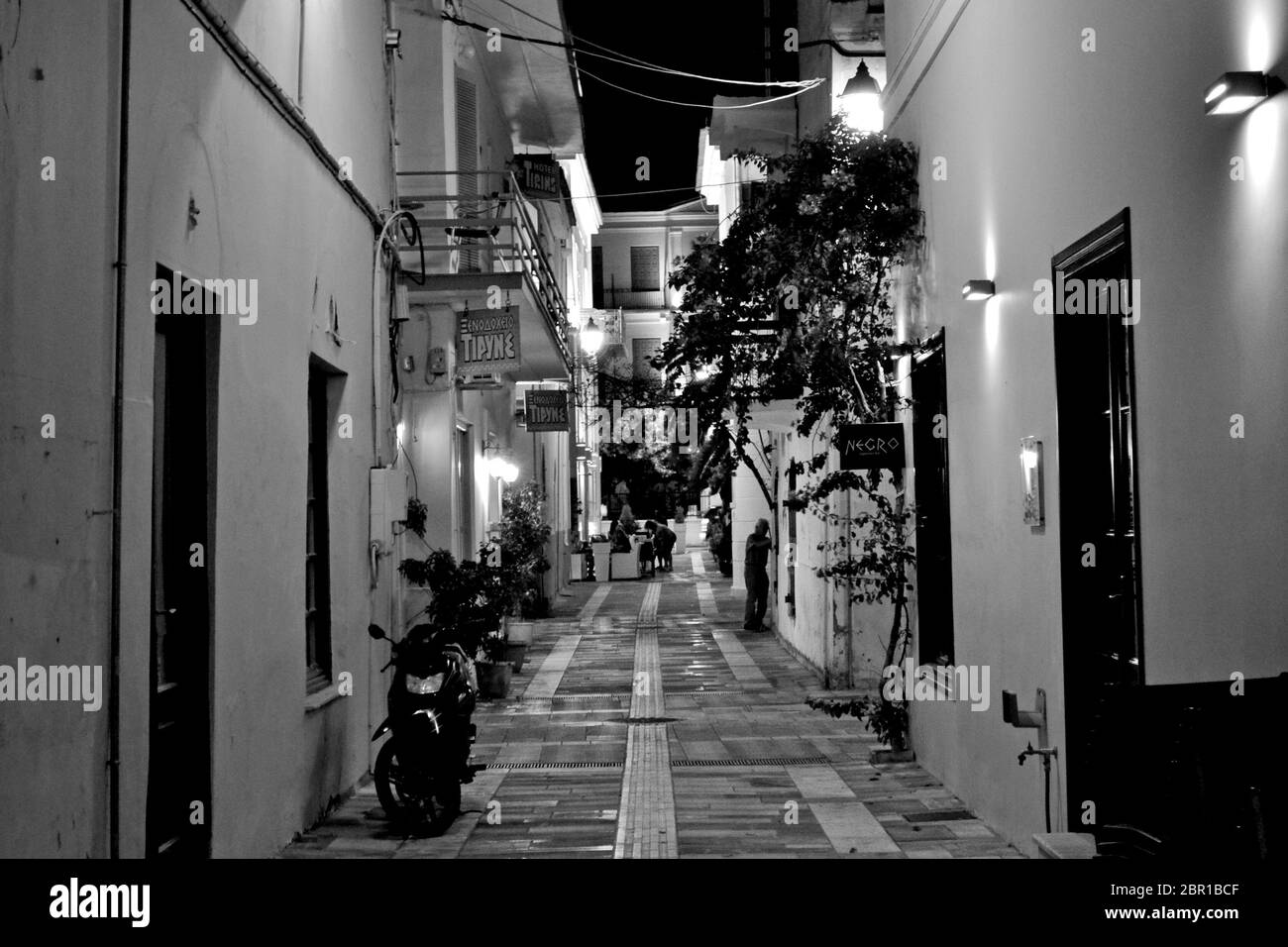 Nafplio at night Black and White Stock Photos & Images - Alamy