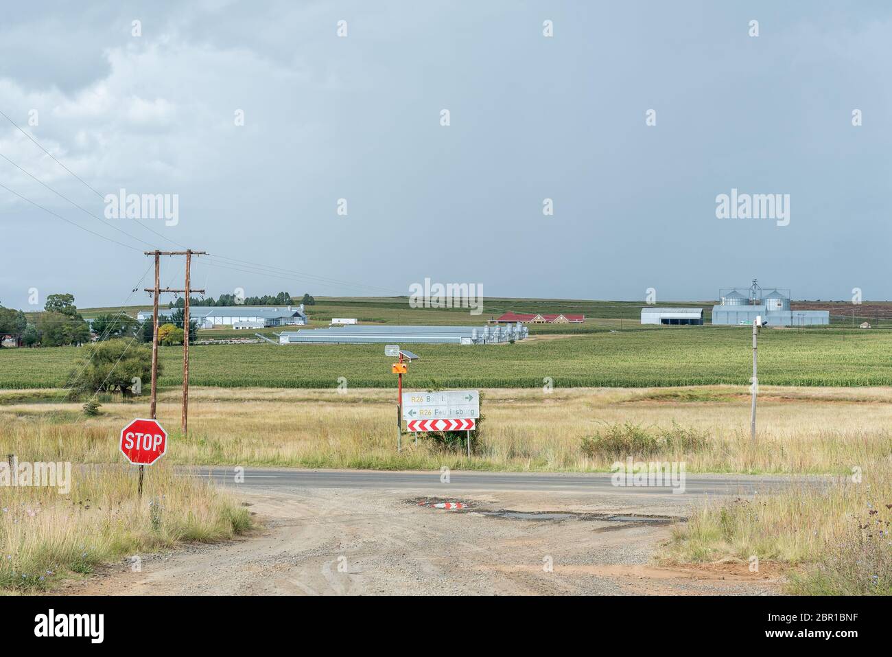 FOURIESBURG, SOUTH AFRICA - MARCH 20, 2020: Junction between the ...
