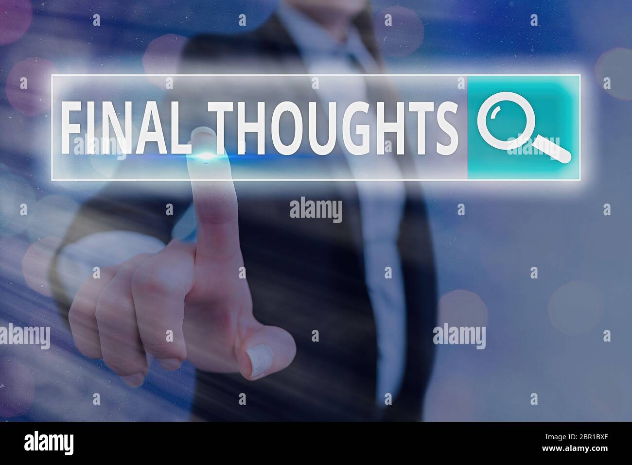 Conceptual hand writing showing Final Thoughts. Concept meaning the ...