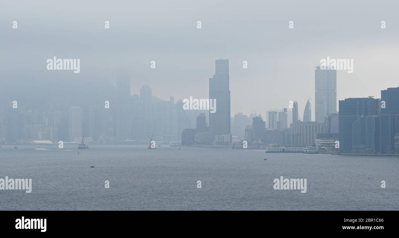 Hong Kong serious air pollution Stock Photo - Alamy