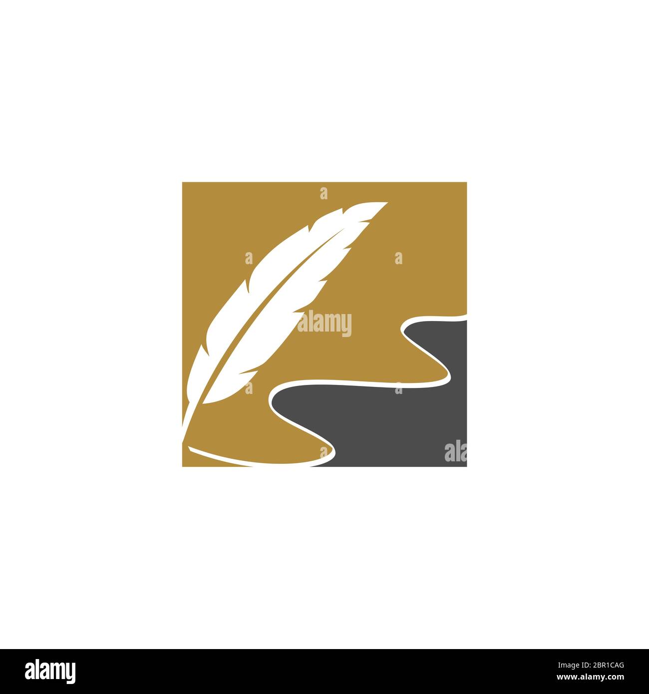 Feather writing logo template hi-res stock photography and images - Alamy