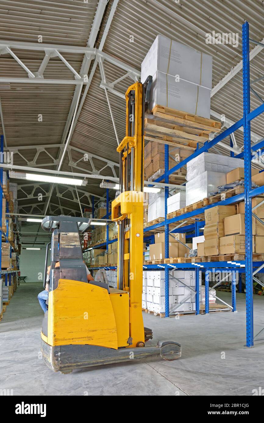 Stacker forklift warehouse hi-res stock photography and images - Alamy