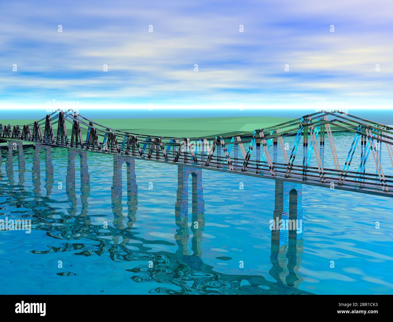 Stilt bridge over a body of water Stock Photo - Alamy