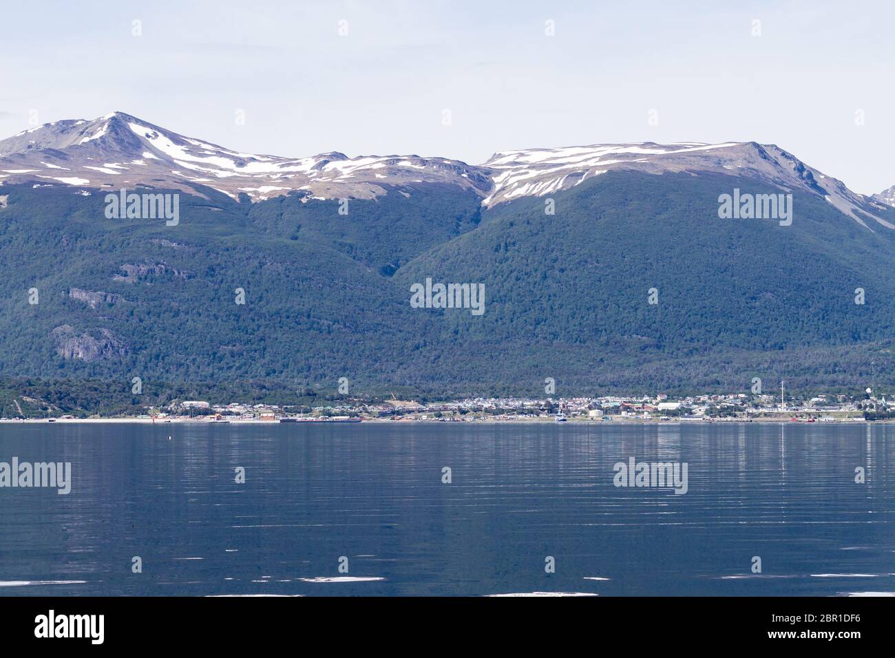 Southernmost city in the world. Puerto Williams cityscape from Beagle ...