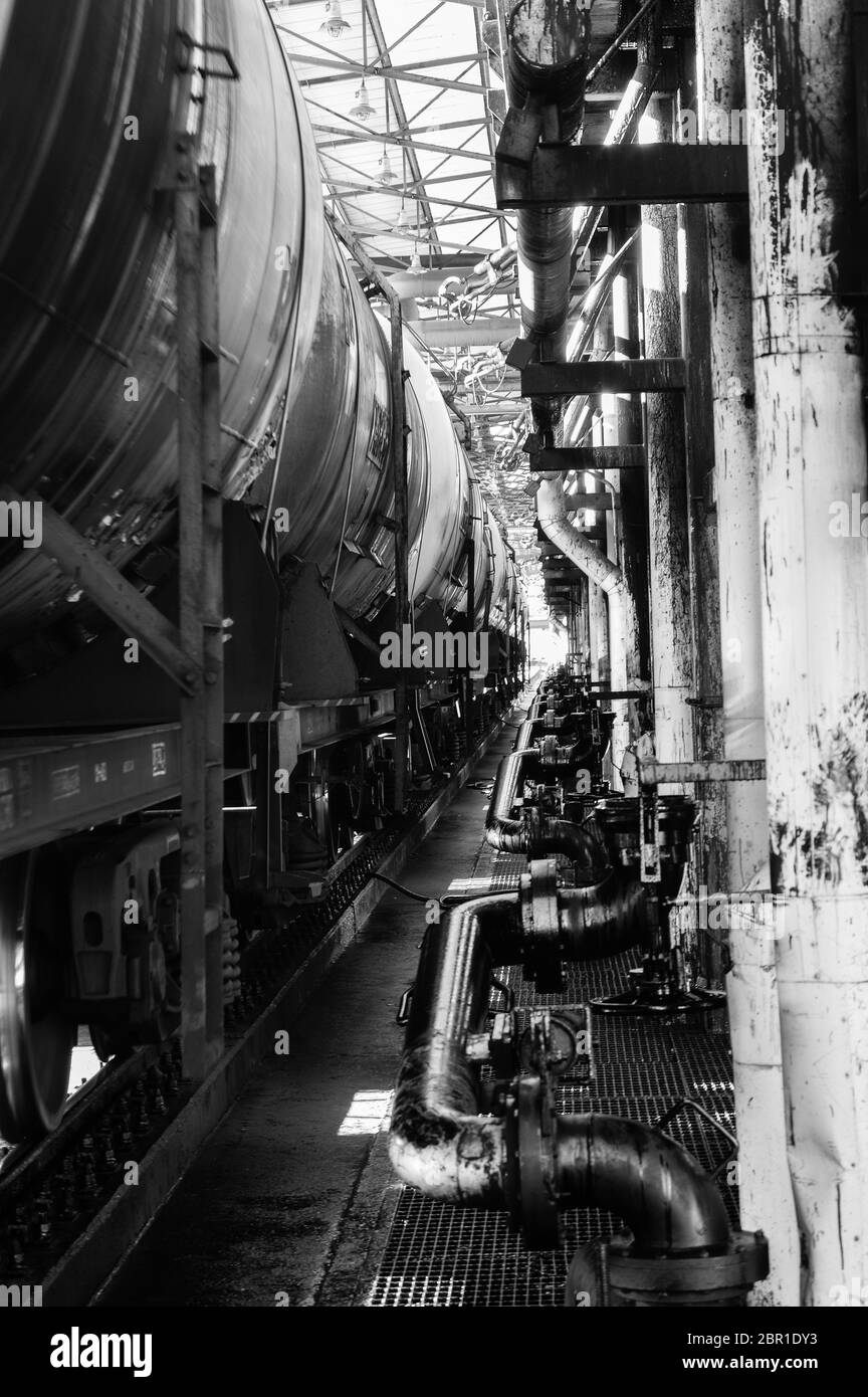 Close up industrial view,A equipment of oil refining,Oil and gas ...