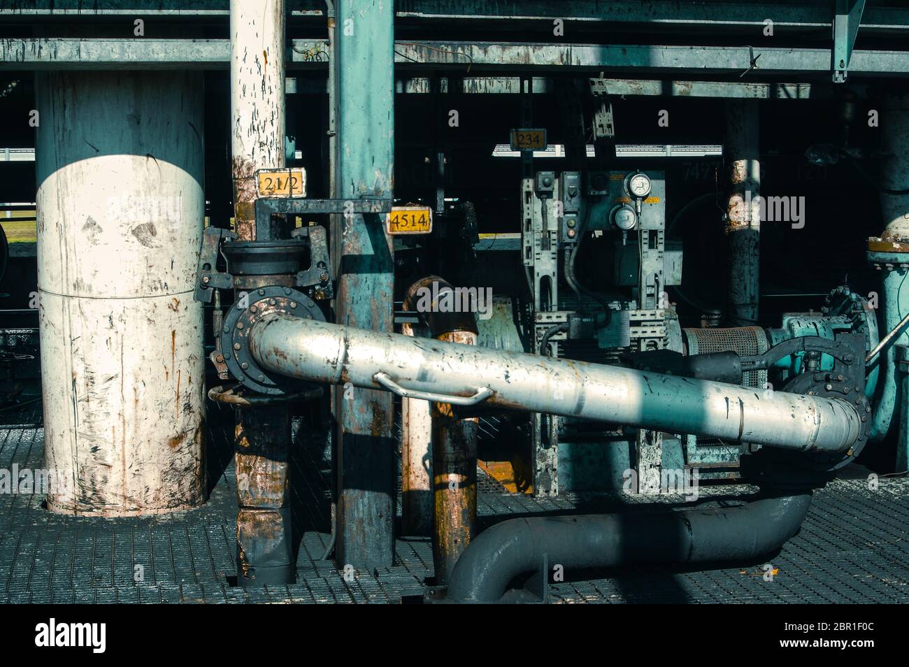 Close up industrial view,A equipment of oil refining,Oil and gas ...
